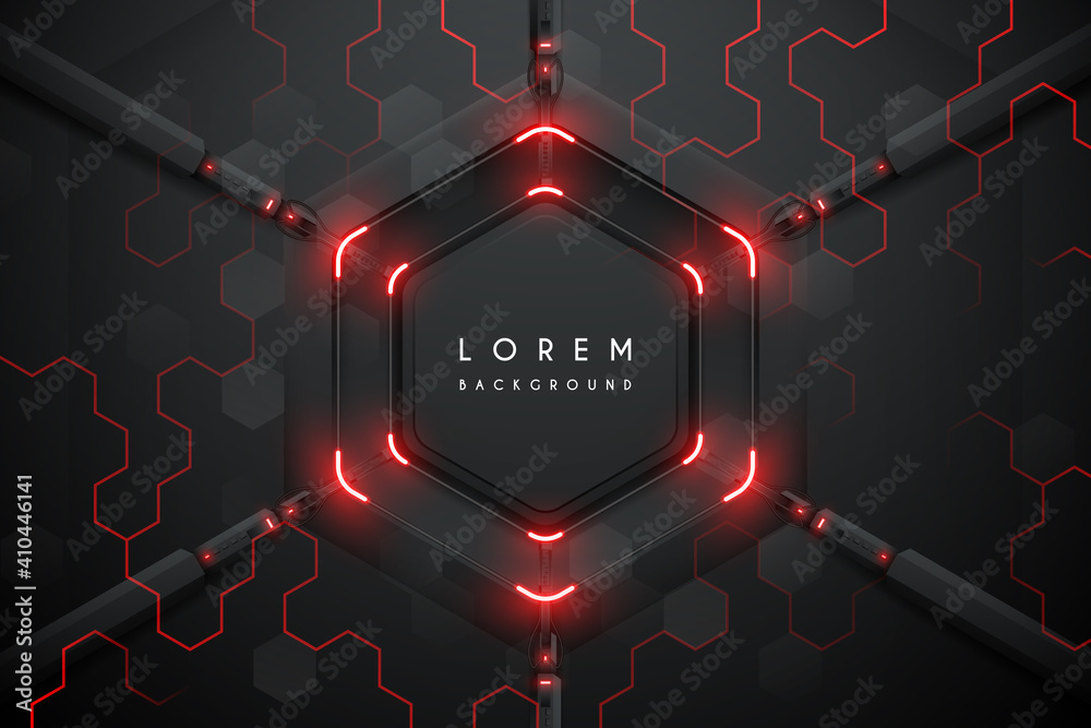 Abstract technology background with red lights effect Stock Vector ...