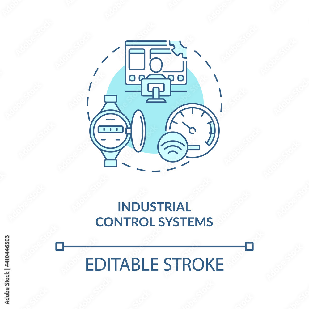 Industrial control systems concept icon. CPS idea thin line ...