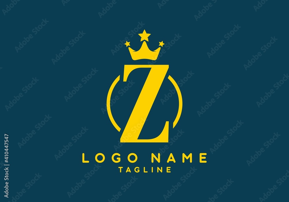Yellow Z initial letter with gold logo Stock Vector | Adobe Stock