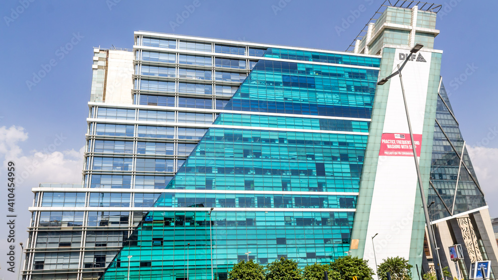 Architecture of DLF Cyber City also known as Cyberhub, gurgaon Stock ...