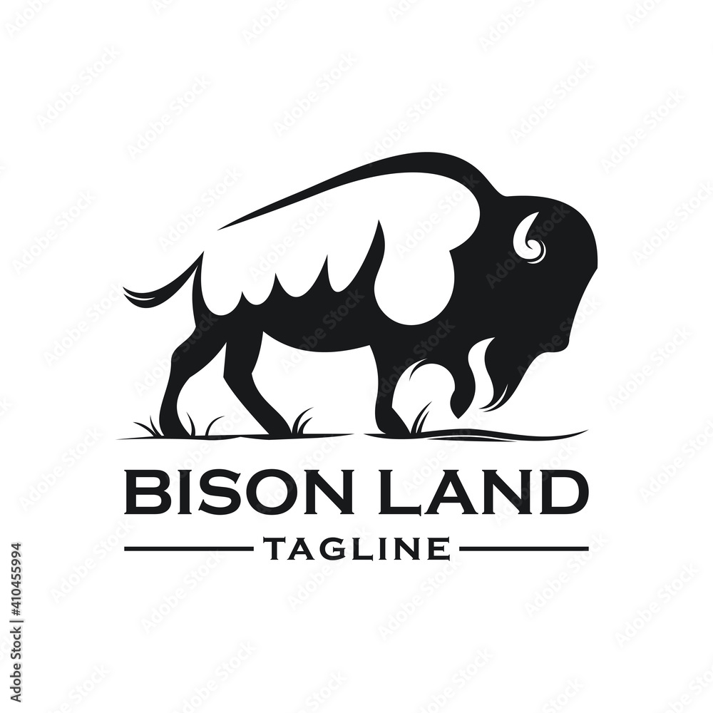 bison logo design Stock Vector | Adobe Stock