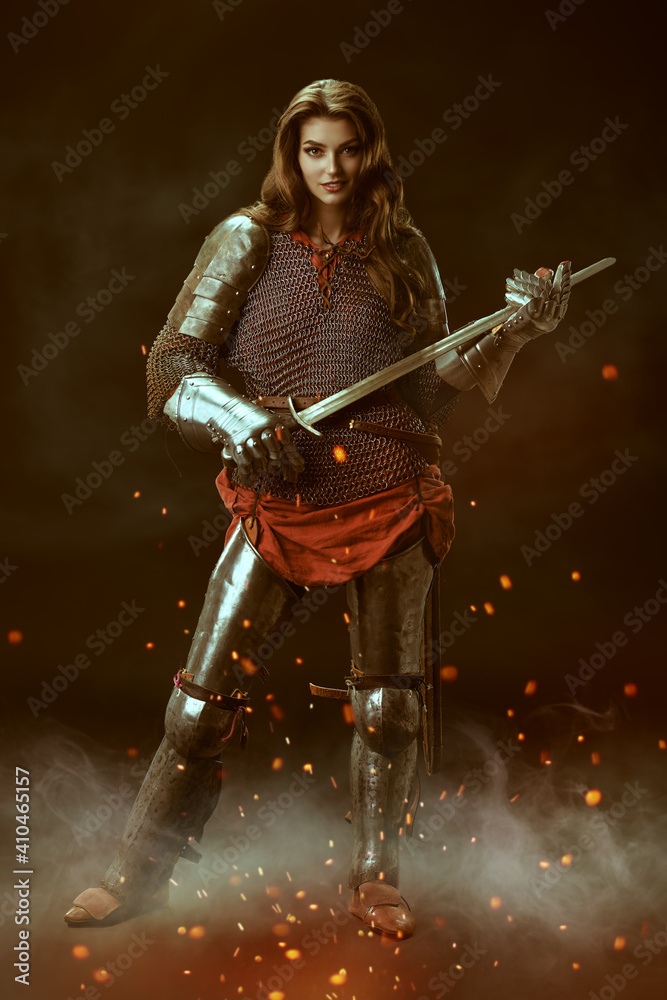 brave woman knight Stock Photo | Adobe Stock