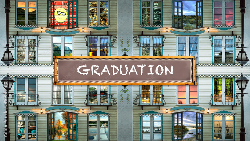 Street Sign to Graduation Stock Illustration | Adobe Stock