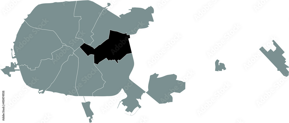 Black location map of Partyzanski raion (Soviet partisans district ...