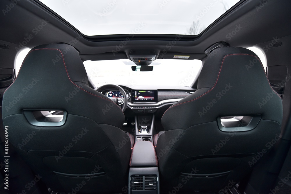 Skoda Octavia RS iV. Plug-in hybrid car. Cabin interior - anatomical ...