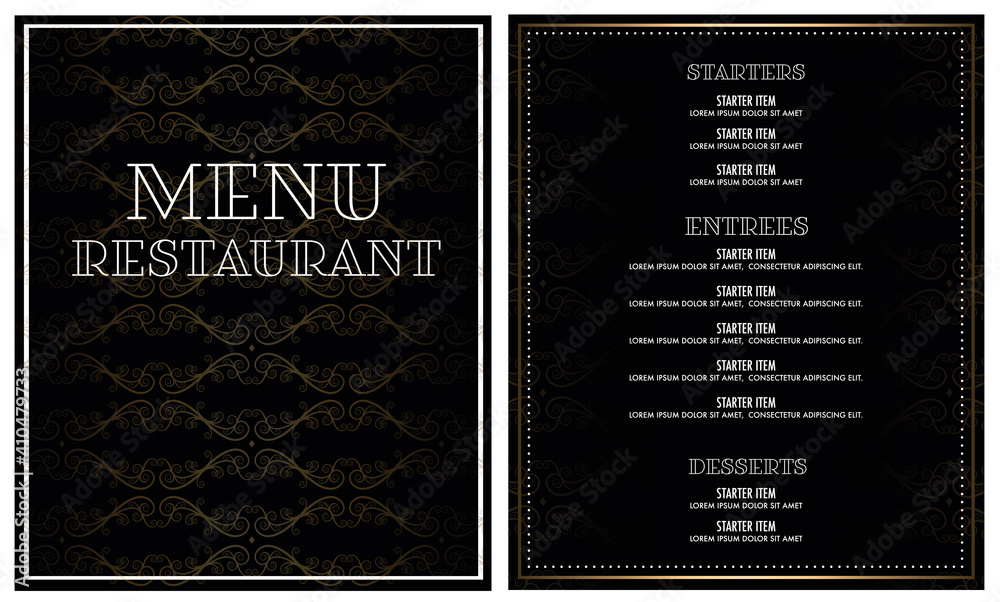 luxury fancy restaurant menu design Stock Vector | Adobe Stock