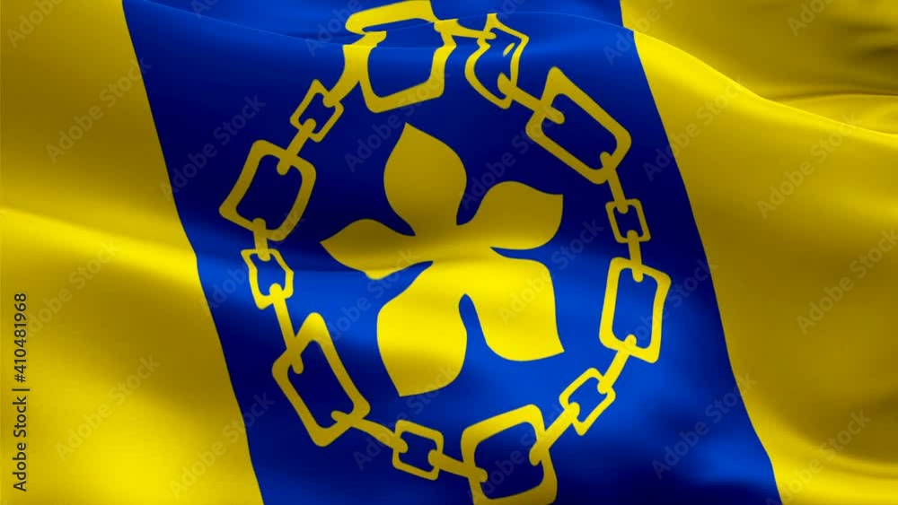 Flag of Hamilton city Ontario video waving in wind. Realistic city Flag ...