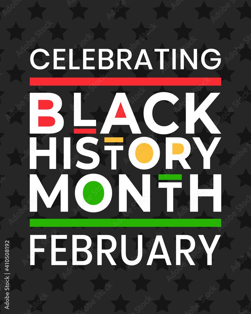 Celebrating Black History Month February banner. Vector illustration of ...