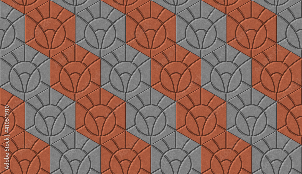 Rendering paving slabs. Layout scheme for paving slabs. Paving stones ...