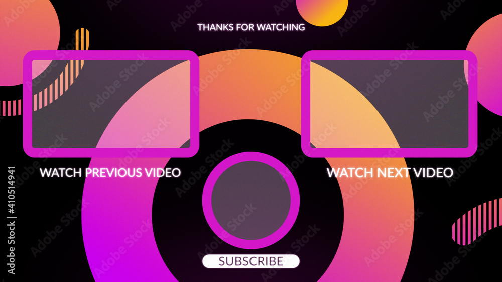 Bold Round Shape Endcards Stock Template | Adobe Stock