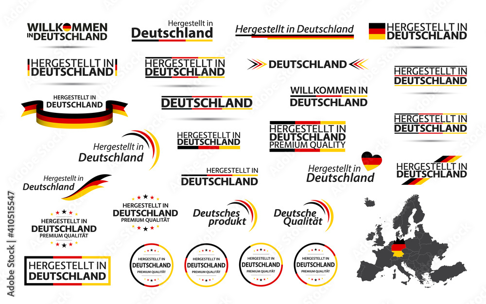 Big vector set of German ribbons, symbols, icons and flags isolated on ...