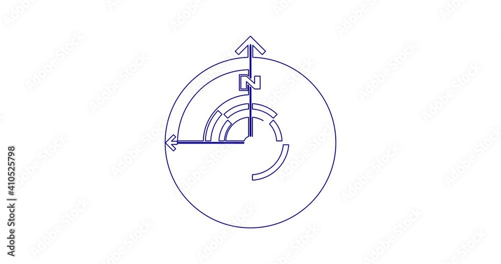 Blue outline of orientation cardinal directions. Cardinal points video ...