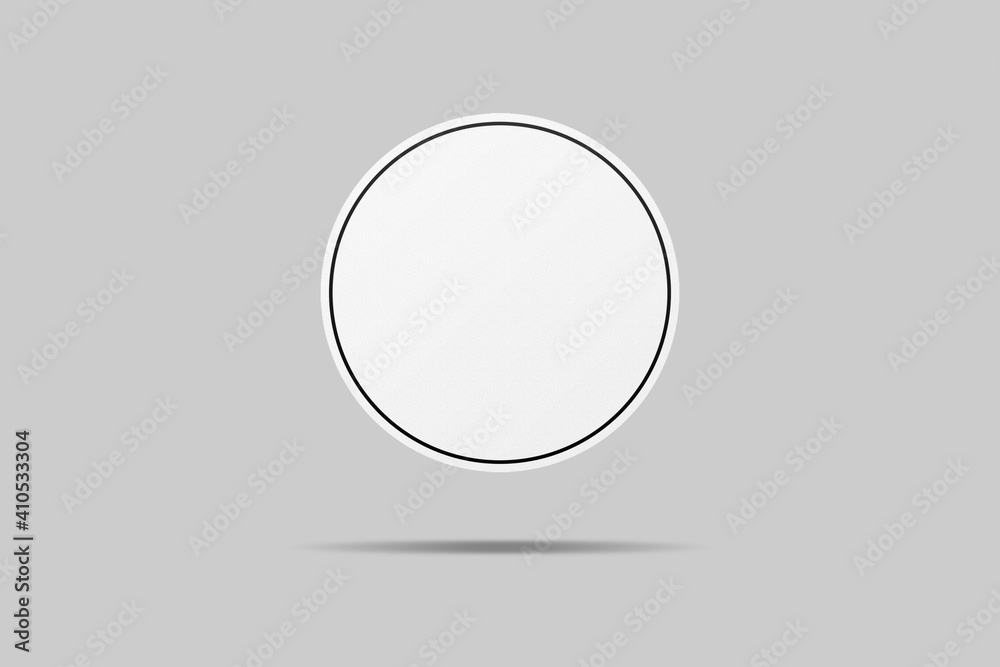 Realistic blank sticker illustration for mockup. 3D Render. Stock ...