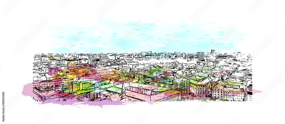 Building view with landmark of Timisoara is the city in Romania ...