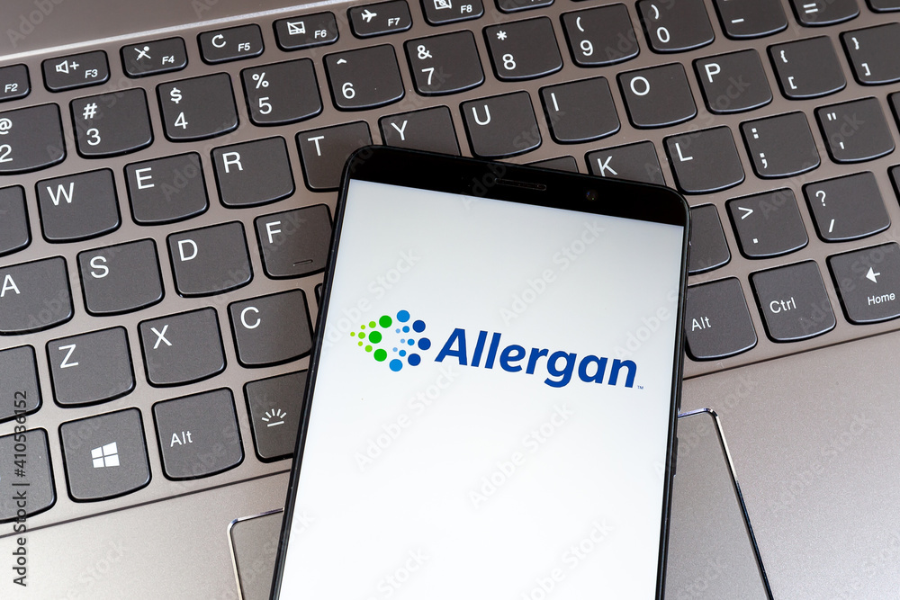 Toronto, Canada - January 31, 2021: Allergan logo on smartphone screen ...