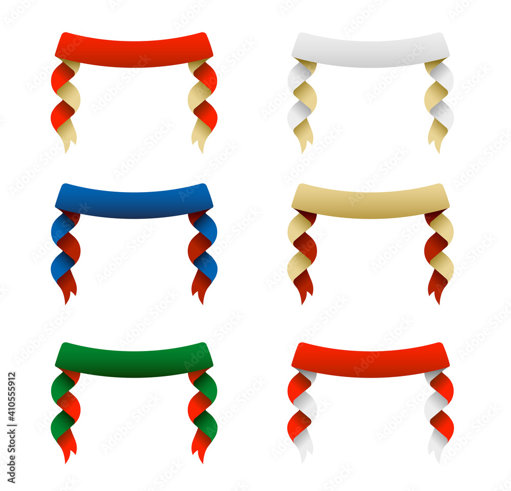 Ribbon banner vector illustration set Stock Vector | Adobe Stock