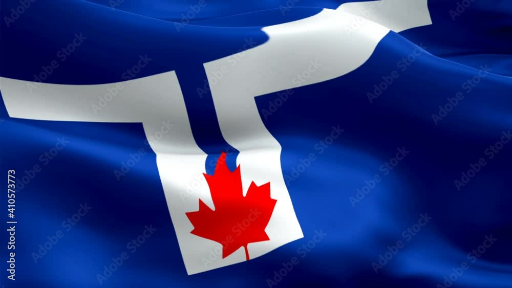 Flag of Toronto city Ontario video waving in wind. Realistic city Flag ...
