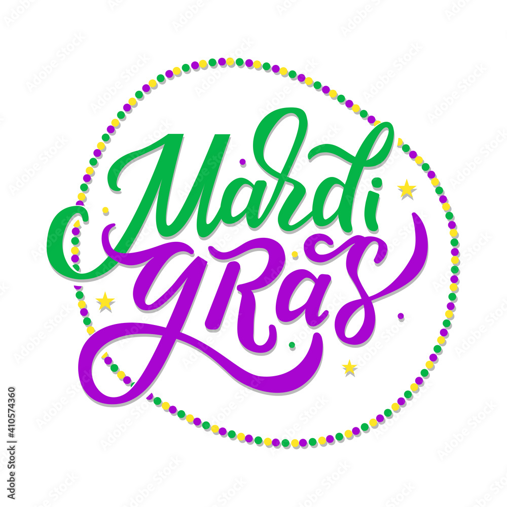 Vector lettering for Mardi Gras carnival, filigree calligraphic font ...