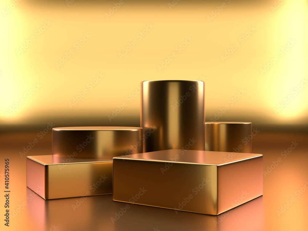Gold product background stand or podium pedestalor empty pedestal ...