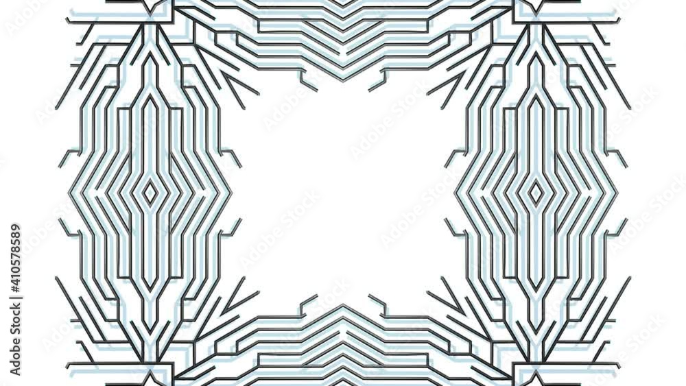 4k abstract black wireframe on white bg. Ai growing geometric pattern ...