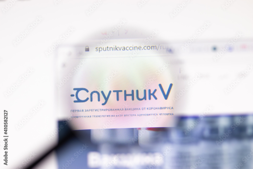 Los Angeles, USA - 1 February 2021: Sputnik V website page ...