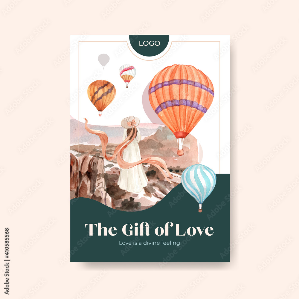 Poster template with balloon fiesta concept design for advertise and ...