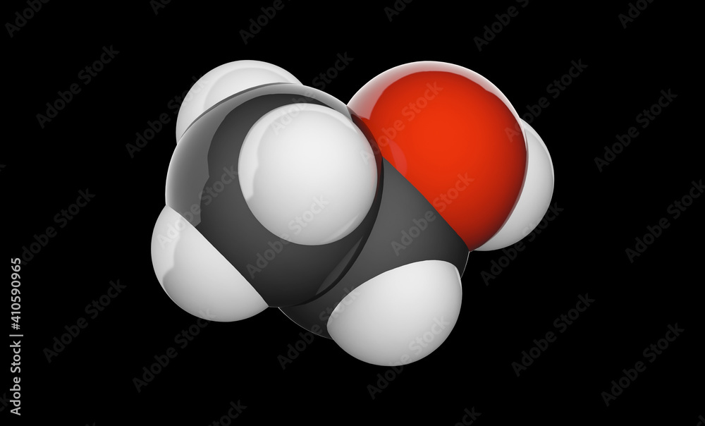 Stockillustratie Structural chemical formula and molecular structure of ...