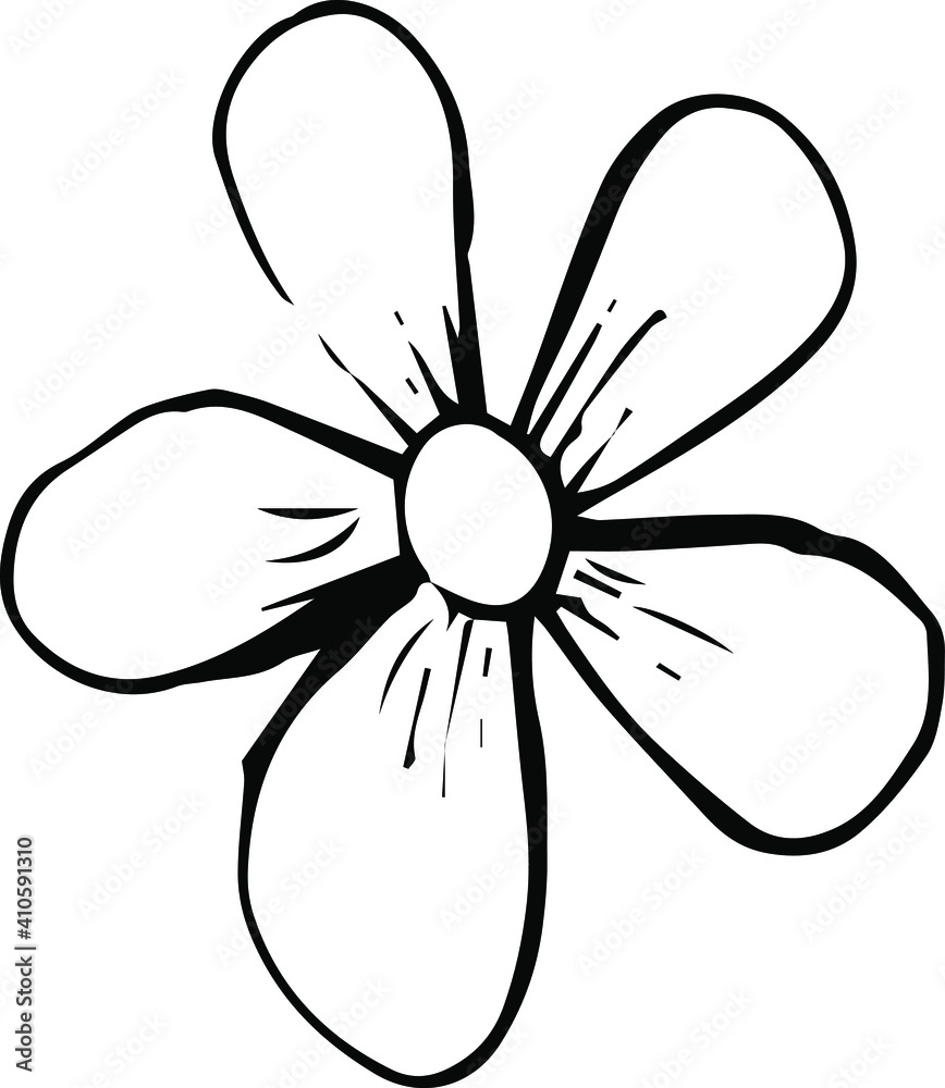 set of simple summer flowers drawings. abstract flower illustration ...
