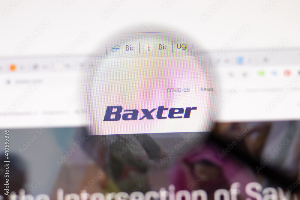 Los Angeles, USA - 1 February 2021: Baxter International website page ...
