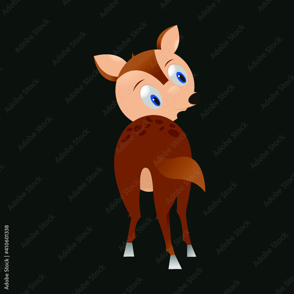 cute brown deer looking back is suitable for designs and prints in all ...