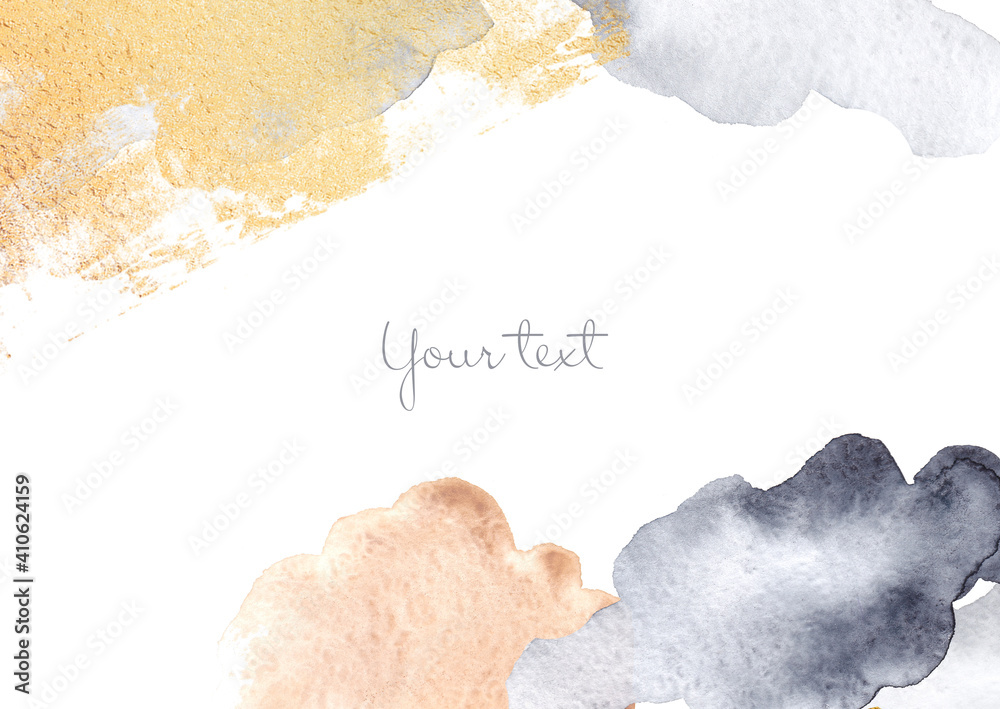 Watercolor background with space for text. Watercolor frame isolated on ...