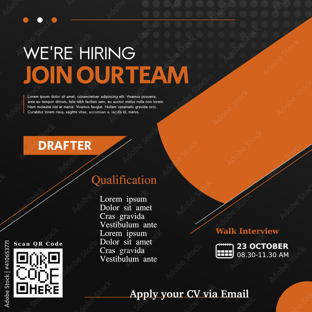 Job vacancy modern template. We are hiring, job vacancy social media ...