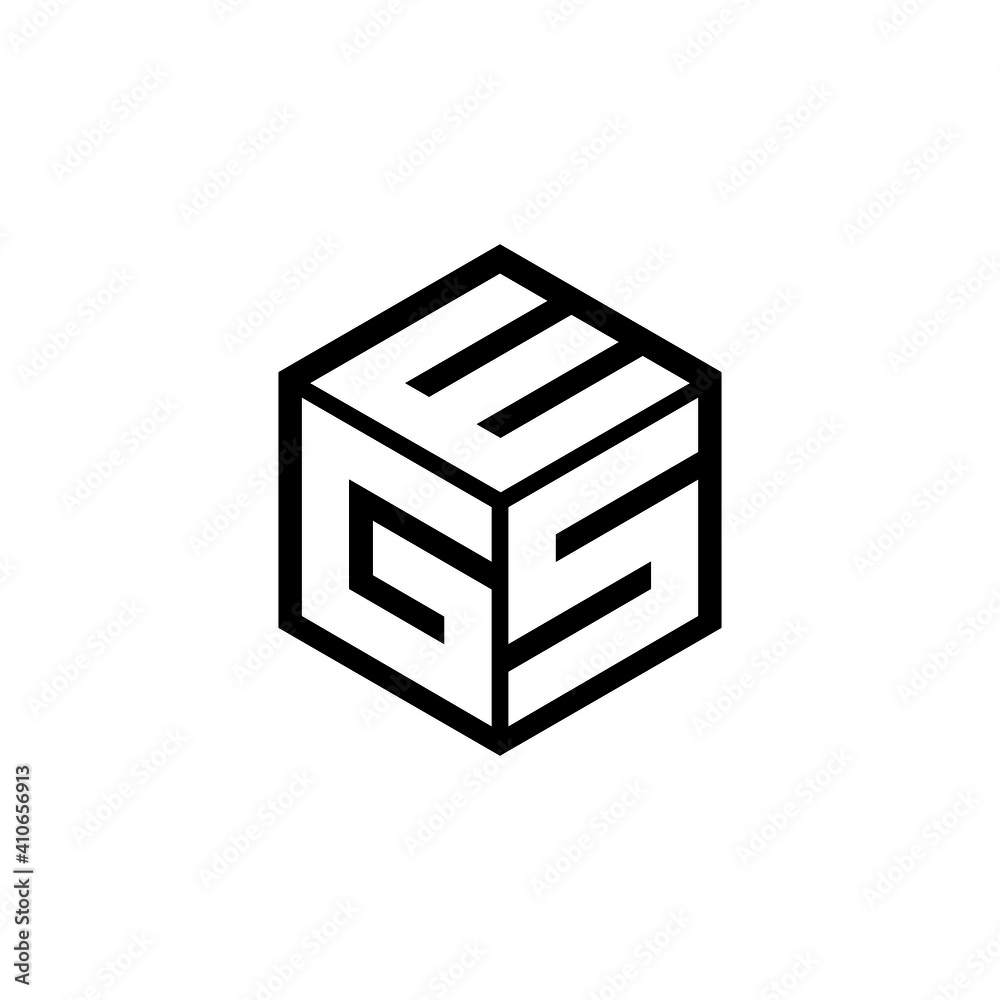 GSE letter logo design with white background in illustrator, cube logo ...