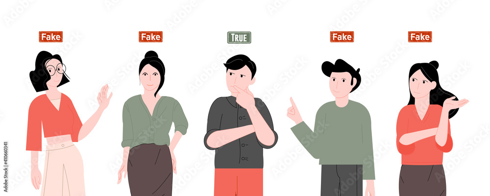 People telling lies and one speaks the truth background vector ...