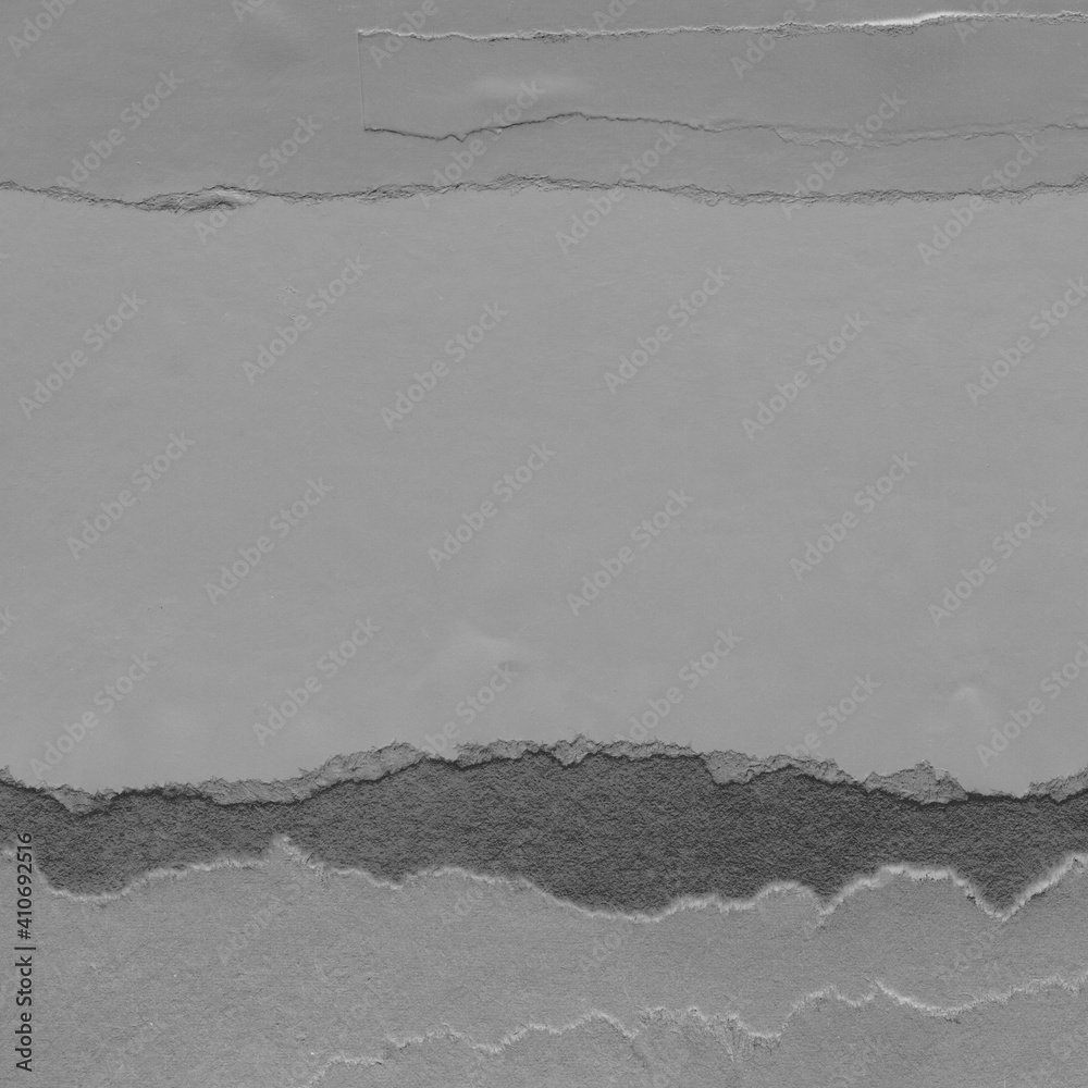 White torn paper collage close-up. Texture made from various paper and ...