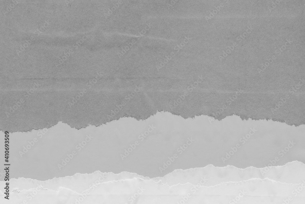 White torn paper collage close-up. Texture made from various paper and ...