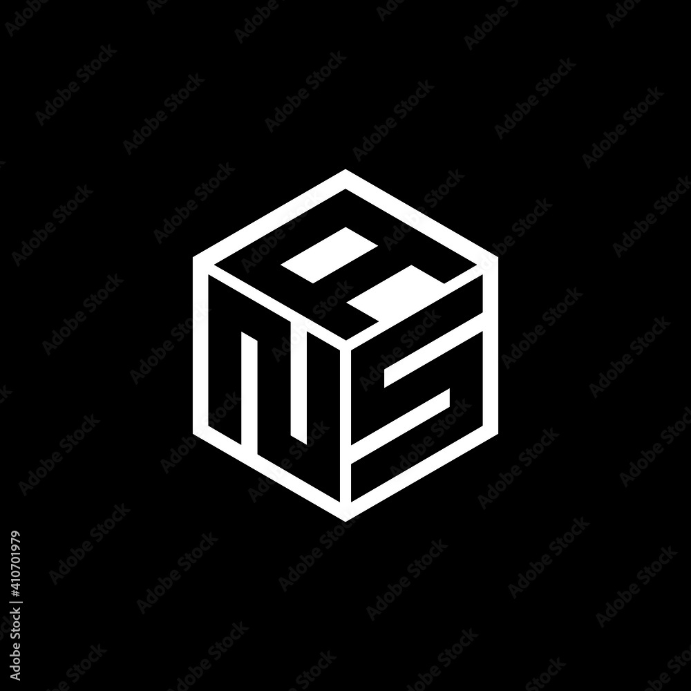 NSA letter logo design with black background in illustrator, cube logo ...