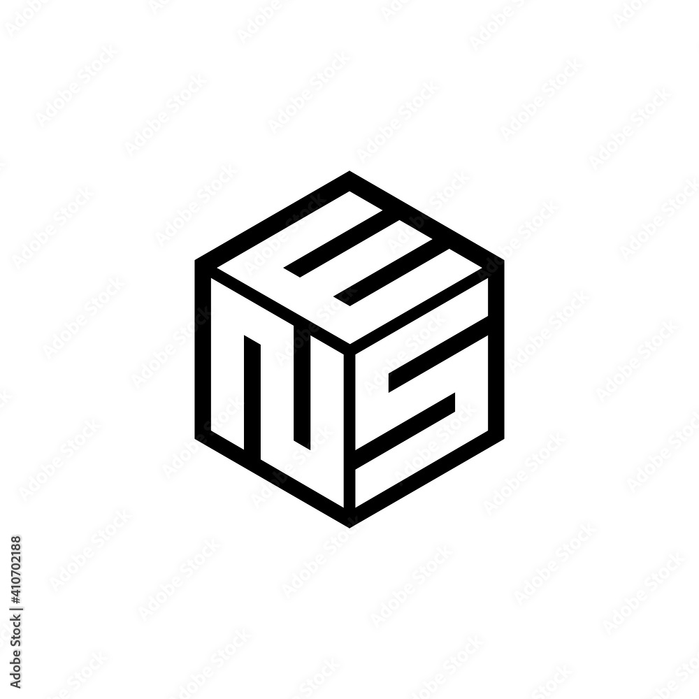 NSE letter logo design with white background in illustrator, cube logo ...