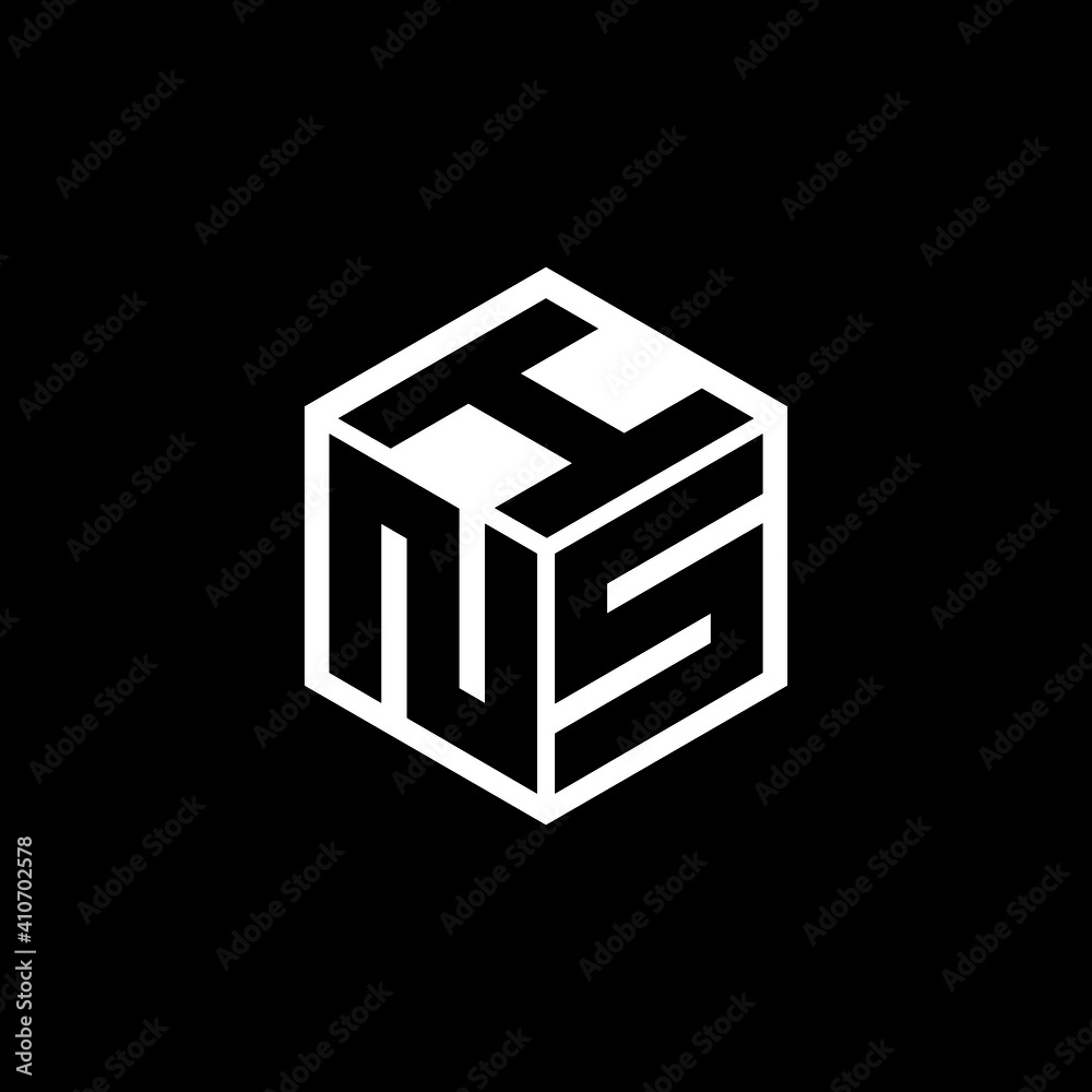 NSI letter logo design with black background in illustrator, cube logo ...
