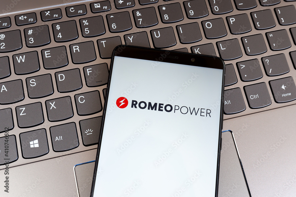 Toronto, Canada - February 1, 2021: Romeo Power logo on smartphone ...