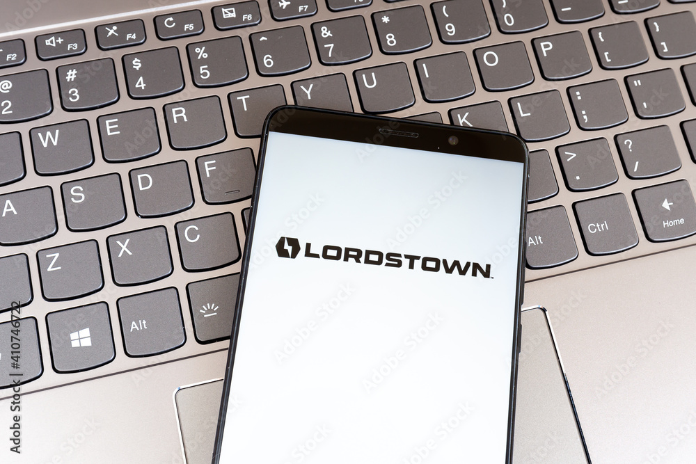Toronto, Canada - February 1, 2021: Lordstown Motors logo on smartphone ...