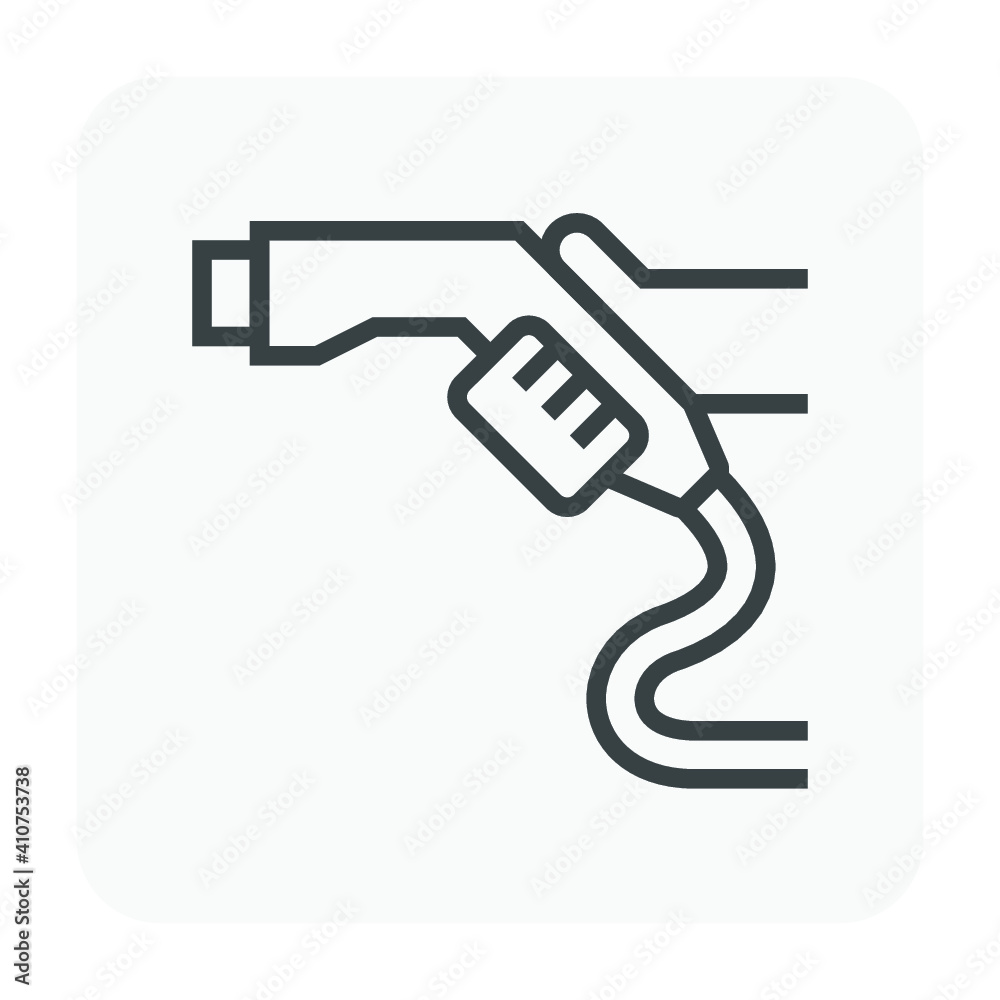 Charging connector vector icon. Device for charging battery electric or ...