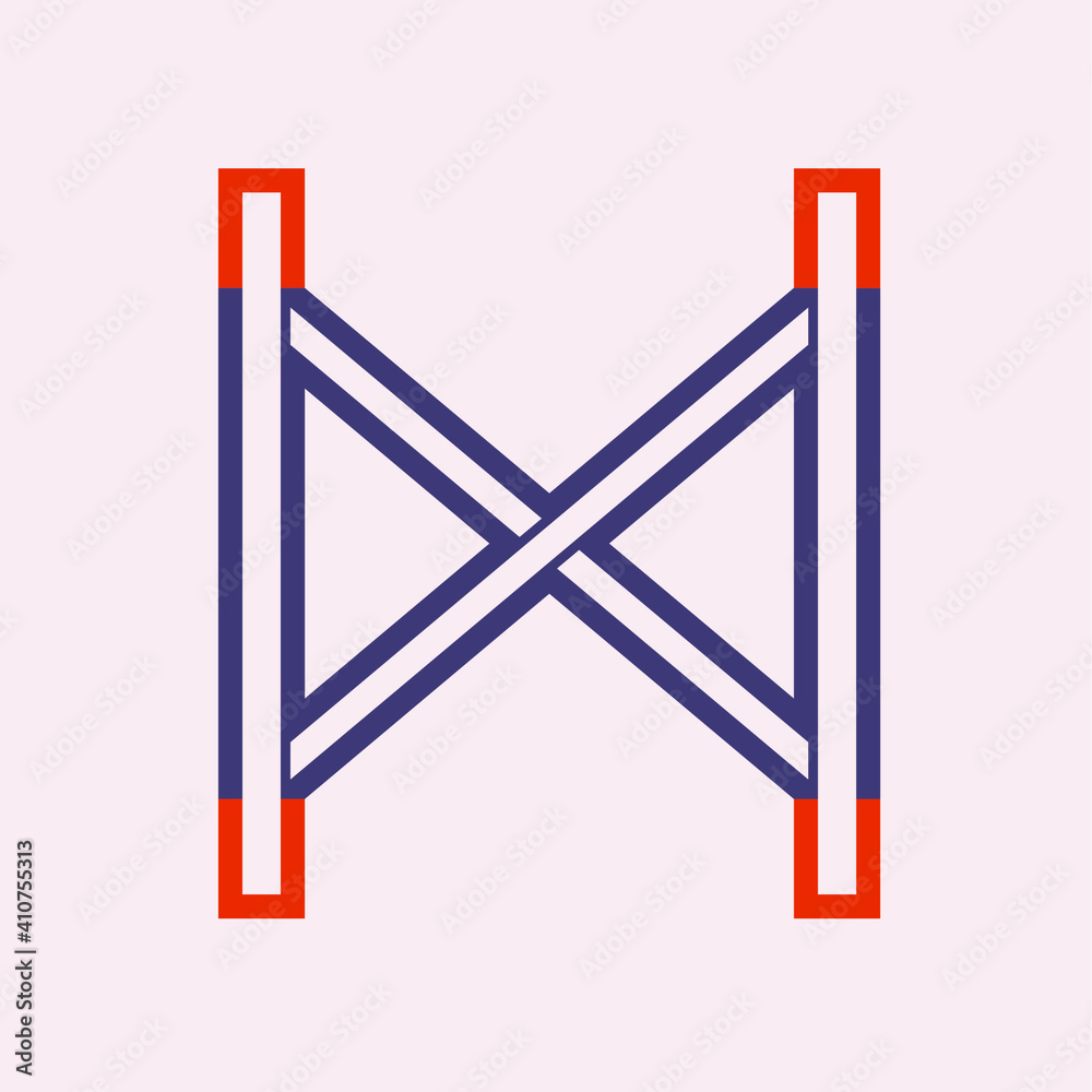 Scaffolding frame and cross brace vector icon. Item is a construction ...