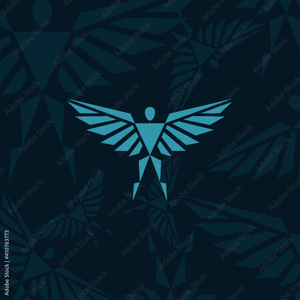 Creative angel shape with combination triangle for logo icon. Available ...