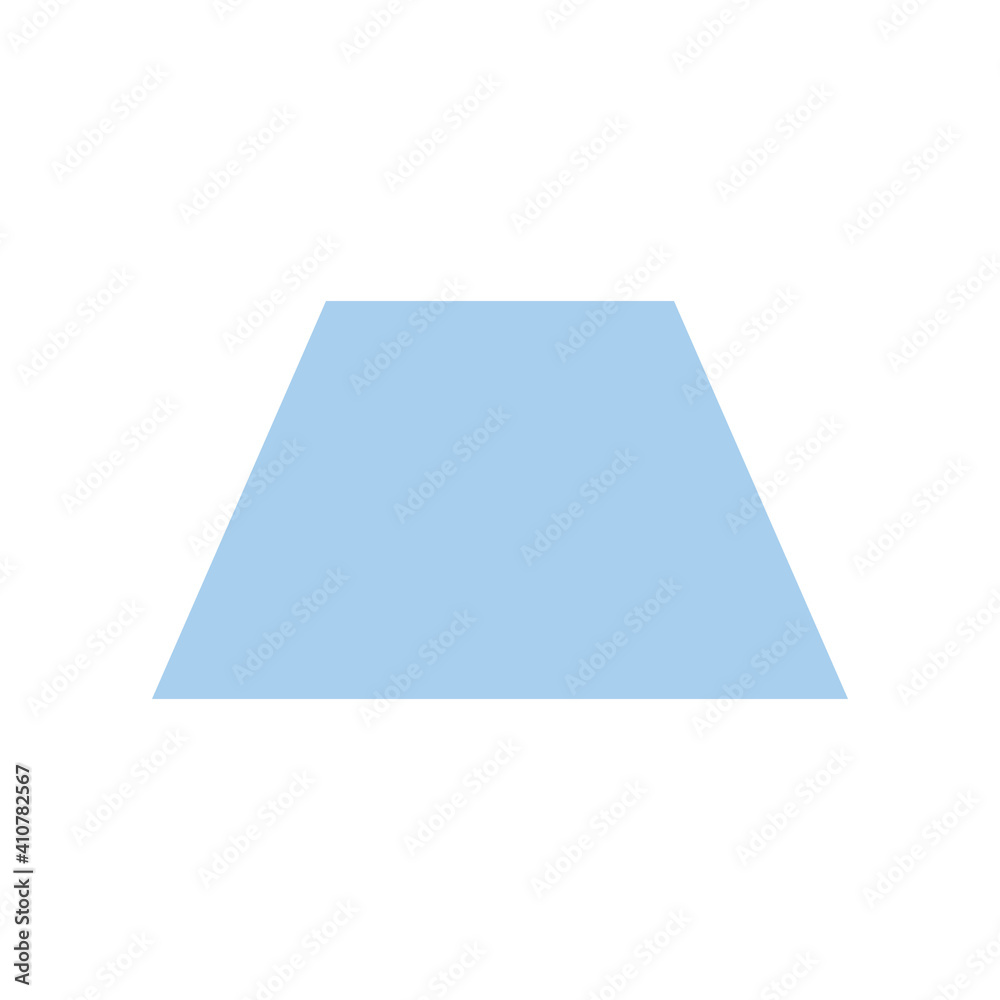 blue trapezoid basic simple shapes isolated on white background ...