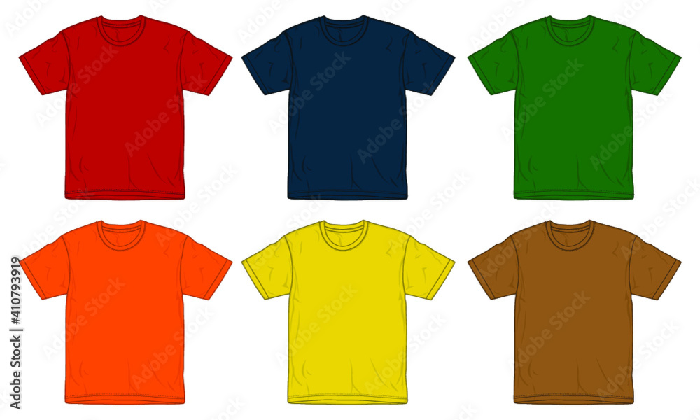 t shirt design template set colors for men, graphic vector illustration ...