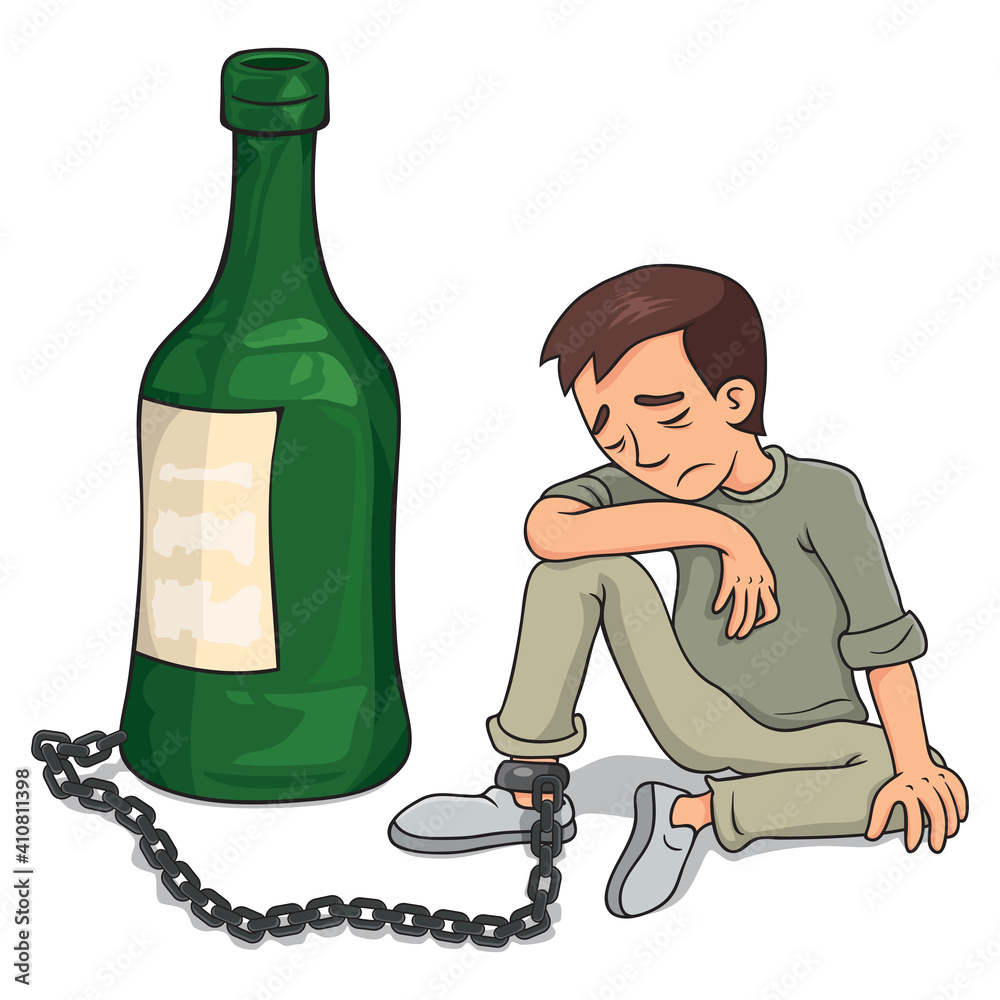 Man Drinking Alcohol Cartoon