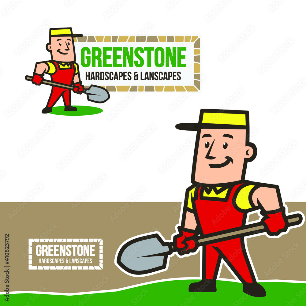 Hardscapes Landscapes Service Mascot Logo Vector Stock Vector | Adobe Stock