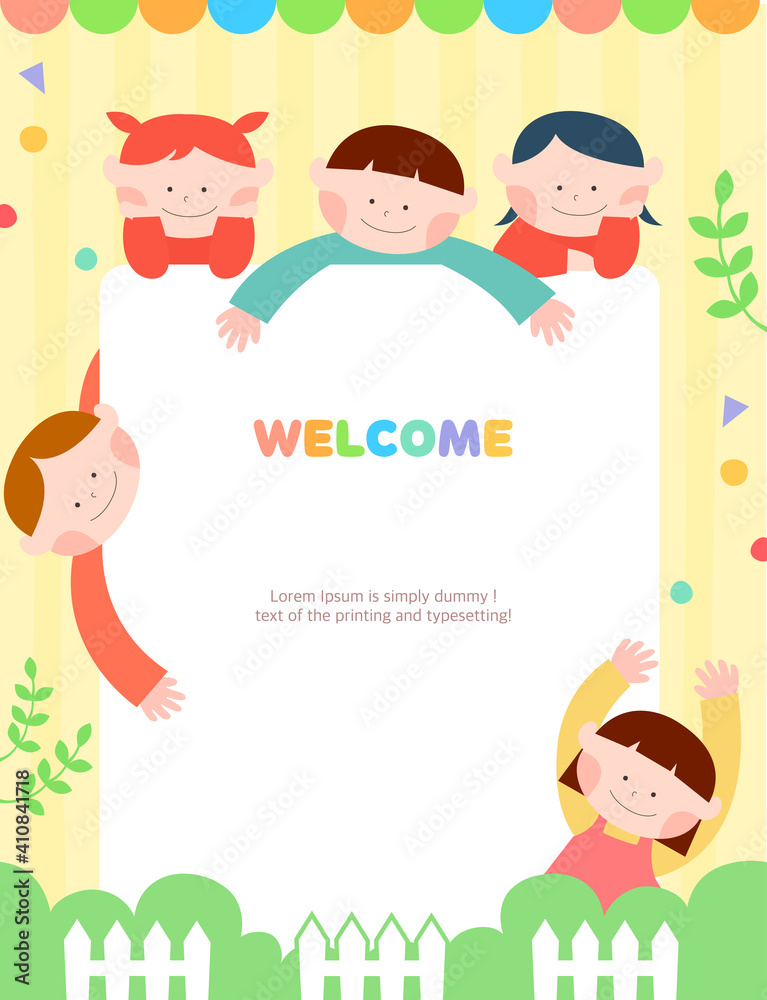 Cute Children's Illustration Frame Collection Stock Vector | Adobe Stock