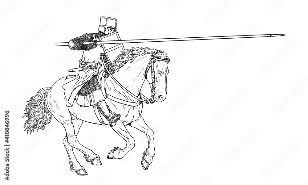 Knight On Horse Drawing